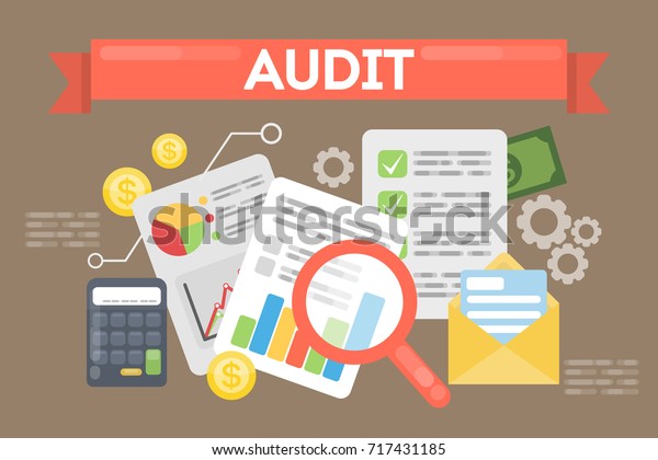Illustration du concept d'audit. Documents et : image vectorielle de ...