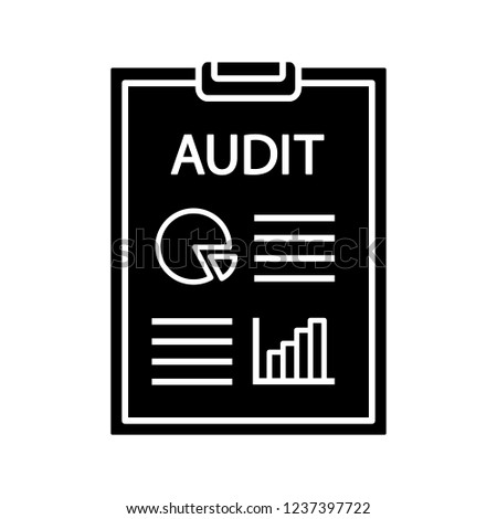 Audit Glyph Icon Report Accounting Bookkeeping Stock Vector (Royalty ...