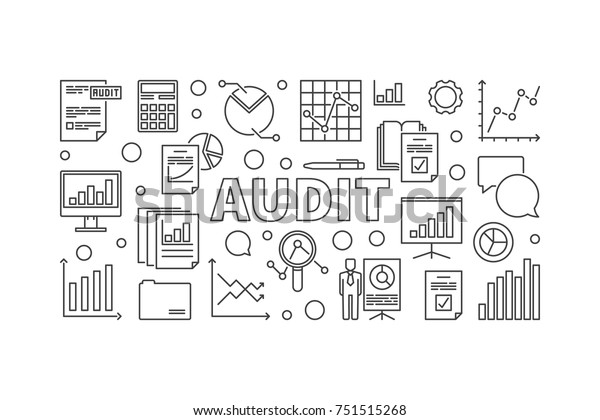 Audit Horizontal Vector Banner Illustration Made Stock Vector (Royalty ...