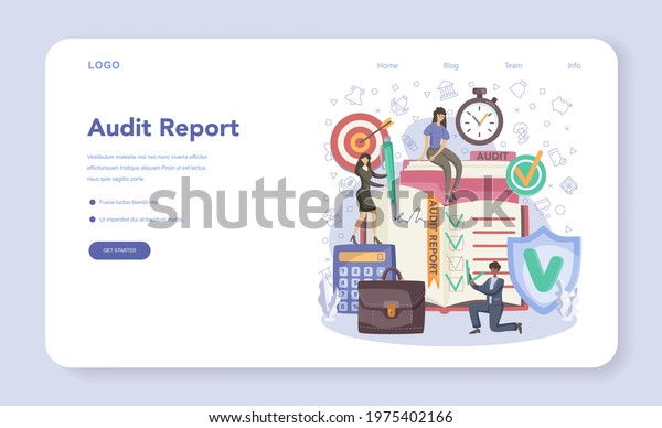 Audit Report Web Banner Landing Page Stock Vector (Royalty Free ...
