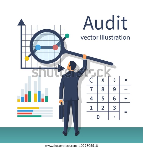 Stock vektor „Auditing Concepts Auditor Magnifying Glass Hand“ (bez ...