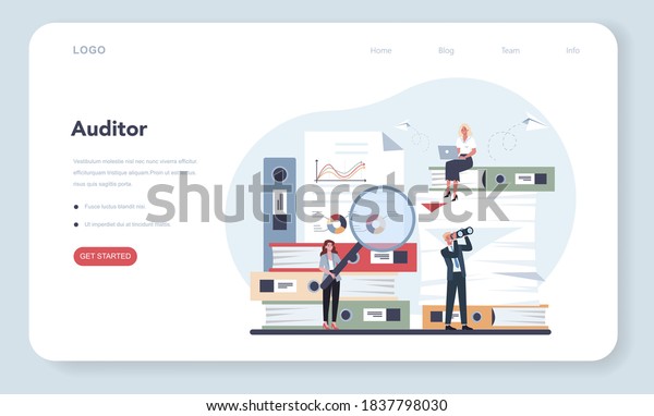 Auditor Web Banner Landing Page Business Stock Vector (Royalty Free ...