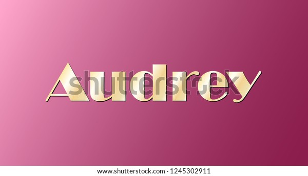Audrey Gold Shining Name Isolated On Stock Vector (Royalty Free ...
