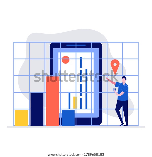 Augmented Reality Banking Characters Modern Vector Stock Vector ...