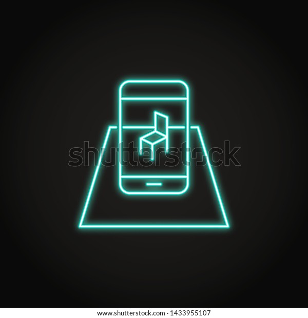 Augmented Reality Concept Icon Neon Style Stock Vector (Royalty Free ...