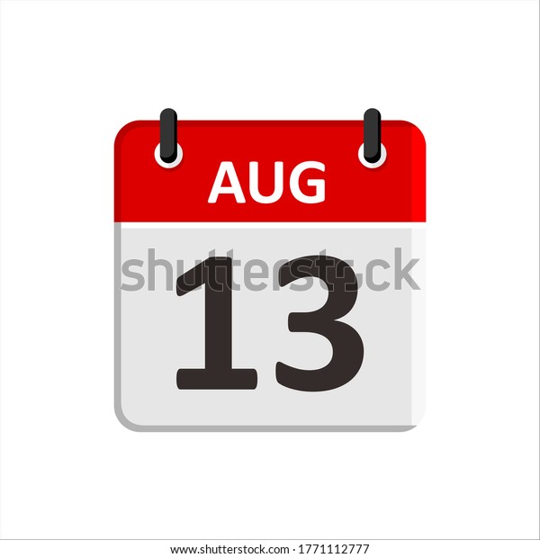 August 13 Calendar Icon Calendar Icon Stock Vector (Royalty Free ...