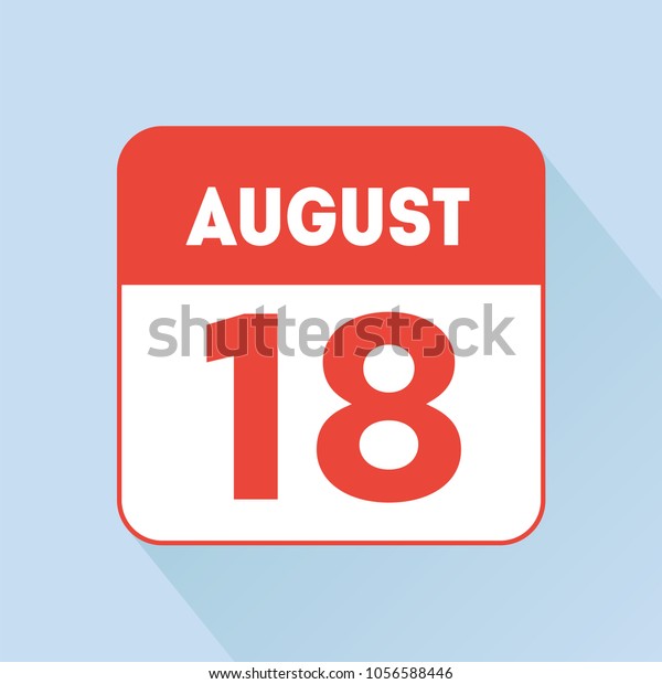 August 18 Calendar Icon Red Flat Stock Vector (Royalty Free) 1056588446 ...