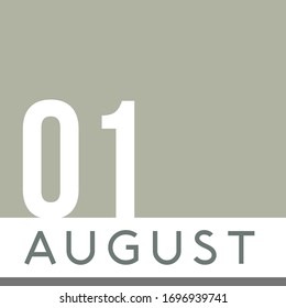 August 1st Minimal Calendar Neutral Color Stock Vector (Royalty Free ...
