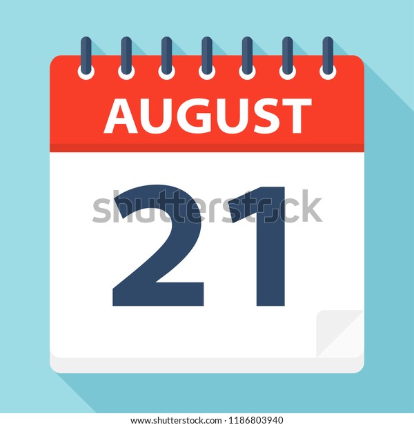 August 21 Calendar Icon Vector Illustration Stock Vector (Royalty Free ...