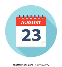 August 23 Calendar Icon Vector Illustration Stock Vector (Royalty Free ...