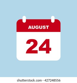 August 24 Calendar Icon Stock Vector (Royalty Free) 427248556 ...