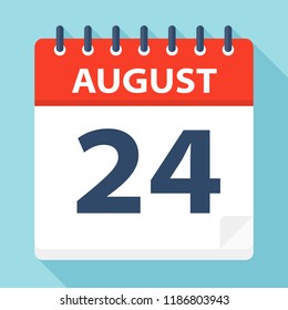 August 24 Calendar Icon Vector Illustration Stock Vector (Royalty Free ...
