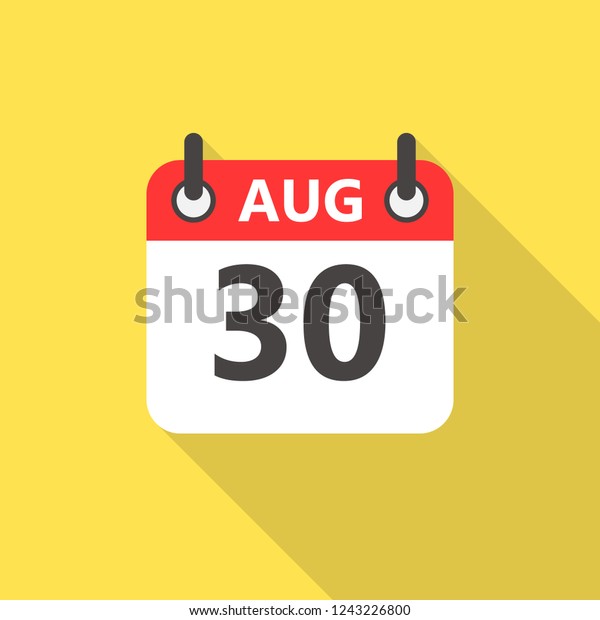 August 30 Calendar Flat Style Icon Stock Vector (Royalty Free ...