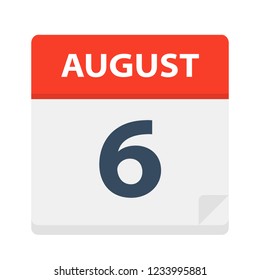August 6 Calendar Icon Vector Illustration Stock Vector (Royalty Free ...
