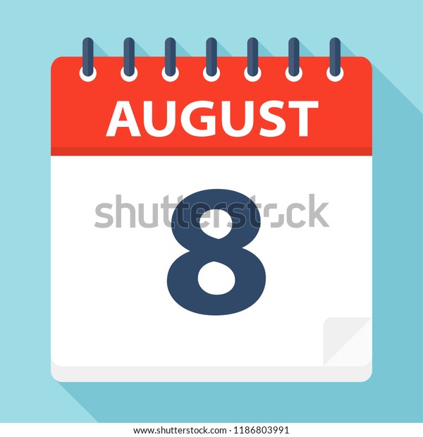 August 8 Calendar Icon Vector Illustration Stock Vector (Royalty Free ...