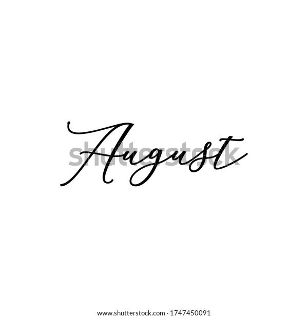 August Calligraphy Card Banner Poster Graphic Stock Vector (Royalty ...