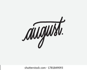 August Hand Written Lettering Isolated On Stock Vector (Royalty Free ...