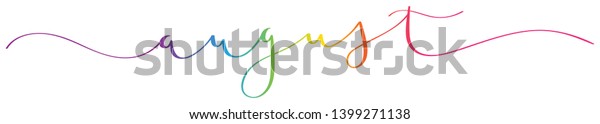 August Rainbow Brush Calligraphy Banner Swashes Stock Vector (Royalty ...