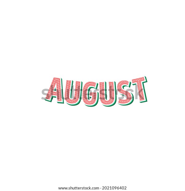 August Sticker Icon Isolated On White Stock Vector (Royalty Free ...