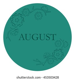 August Text On Green Abstract Background Stock Vector (Royalty Free ...