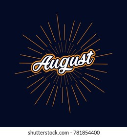 August Word Hand Lettering Vector Design Stock Vector (Royalty Free ...