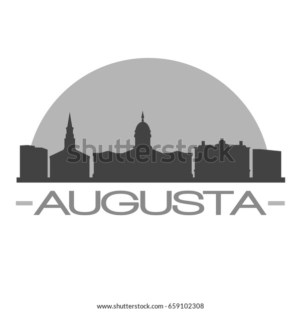 Augusta Skyline Silhouette Skyline Stamp Vector 스톡 벡터(로열티 프리) 659102308 ...