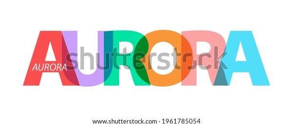 Aurora Name City On White Background Stock Vector (Royalty Free ...