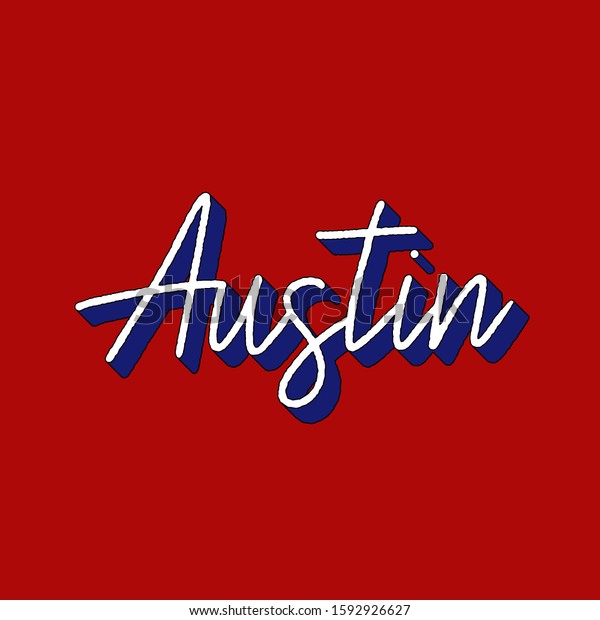 Austin Hand Lettering 3d Isometric Effect Stock Vector (Royalty Free ...
