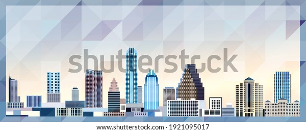 Austin Skyline Vector Colorful Poster On Stock Vector (Royalty Free ...