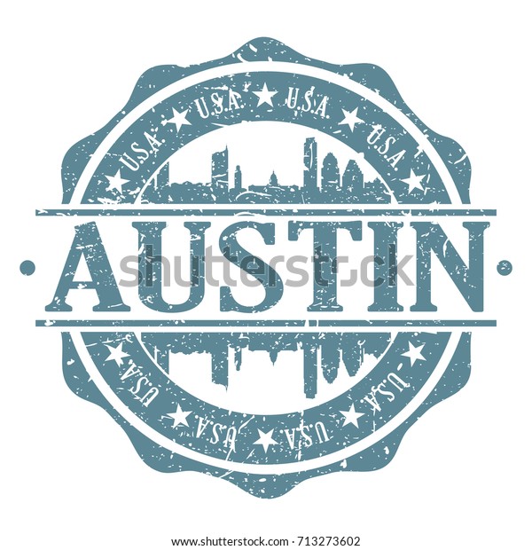 Austin Stamp Post Skyline Silhouette City Stock Vector (Royalty Free ...