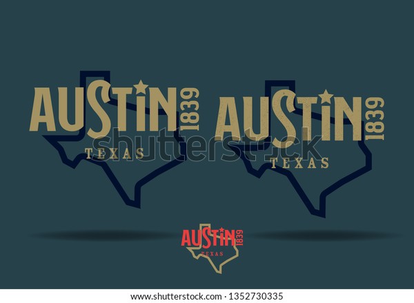 Austin Texas Logo Design Concept Map: vector de stock (libre de ...