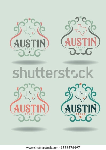 Austin Texas Logo Design Concept Vintage Stock Vector (Royalty Free ...