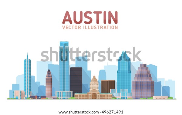 Austin Texas Skyline Vector Illustration Background Stock Vector ...