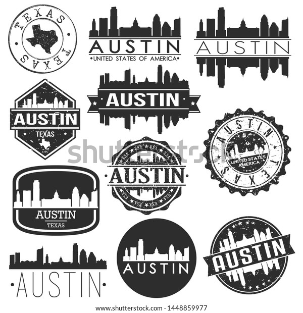 Austin Usa Skyline Vector Art Stamps Stock Vector (Royalty Free ...
