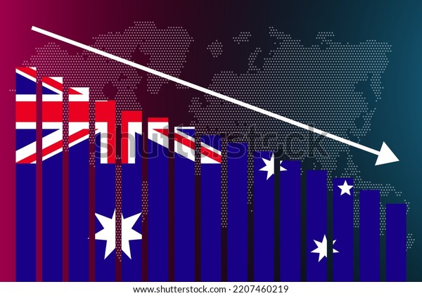 Australia Bar Chart Graph Decreasing Values Stock Vector (Royalty Free ...