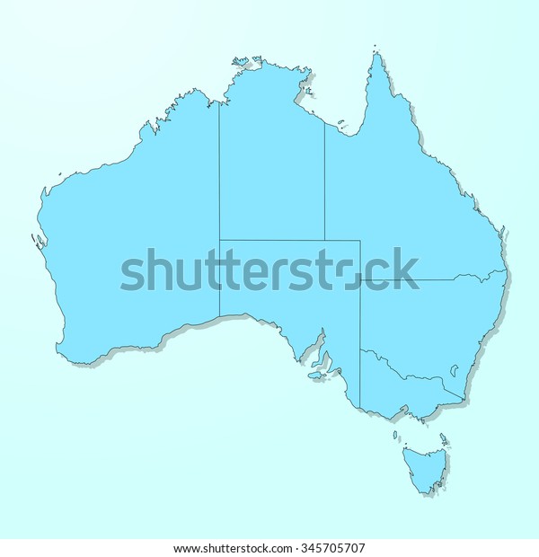Australia Blue Map On Degraded Background 스톡 벡터(로열티 프리) 345705707 ...
