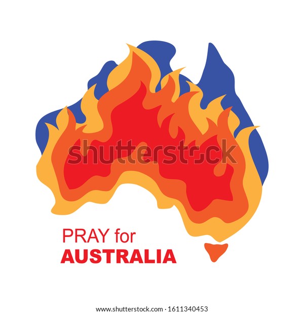Australia Bushfires Vector Illustration Burning Australian Stock Vector ...