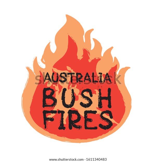 Australia Bushfires Vector Illustration Burning Frame: เวกเตอร์สต็อก ...