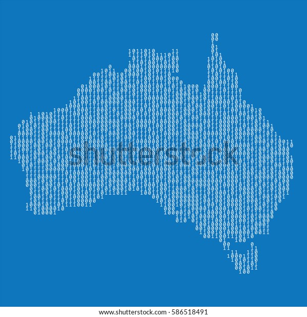 Australia Country Map Made Binary Code Stock Vector (Royalty Free ...