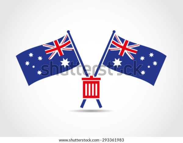 Australia Crossed Flags Emblem Waste Management Stock Vector (Royalty ...