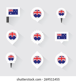 Stock vektor „Australia Flag Pins Infographic Map Design“ (bez ...
