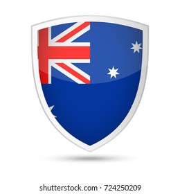 Australia Flag Vector Shield Icon Illustration Stock Vector (Royalty ...
