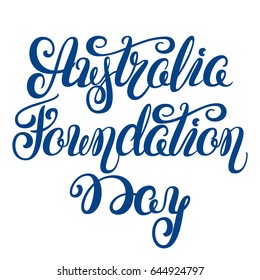 Australia Foundation Day Handwritten Text Isolated Stock Vector ...