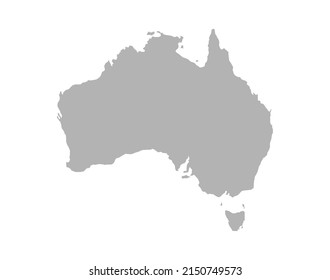 Australia Gray Map Isolated On White Stock Vector (Royalty Free ...