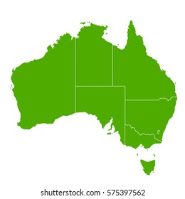 Australia Green Map Stock Vector (Royalty Free) 575397562 | Shutterstock
