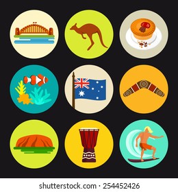 Australia Icon Set Stock Vector (Royalty Free) 244995631
