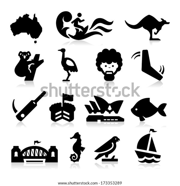 Australia Icons Stock Vector (Royalty Free) 173353289 | Shutterstock