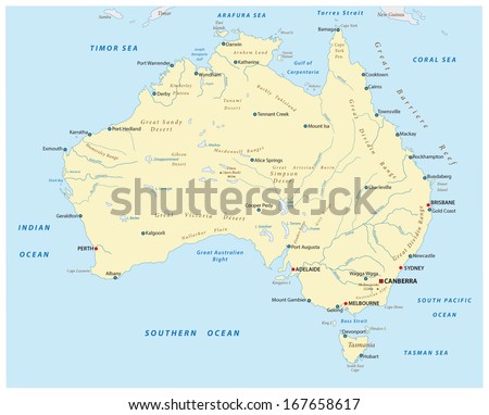 Australia Landscape Map Stock Vector (Royalty Free) 167658617 ...