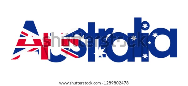 Australia Lettering On White Background Stock Vector (Royalty Free ...
