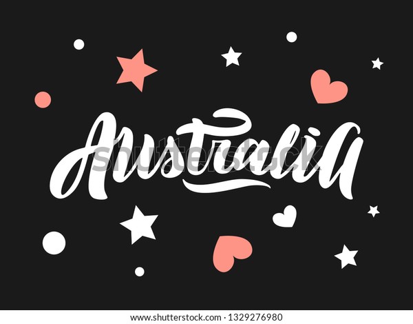Australia Logo Lettering Calligraphy Logos Banner Stock Vector (Royalty ...